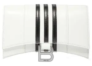 Balenciaga X Adidas Hourglass Wallet With Chain - White