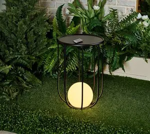 GARDEN REFLECTIONS As Is Metal Plant Stand W/ Led Ball Light - One-color