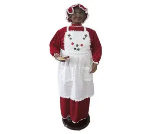 CHRISTMAS TIME 58-in. Black Dancing Mrs. Claus With Cookies - One-color