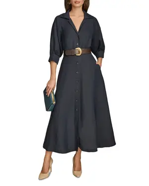Donna Karan New York Belted Shirt Dress - Nightfall