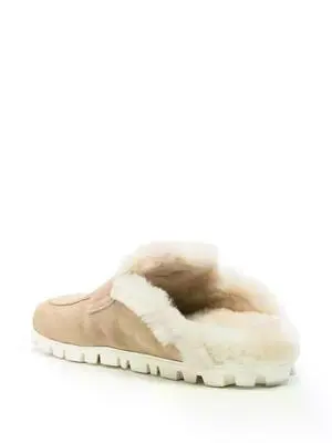 Miu Miu Shearling Suede Mules