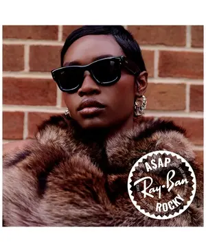 Ray-ban Wayfarer Puffer A$ap Rocky Square Sunglasses - Black