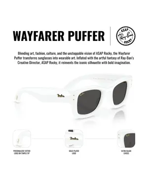 Ray-ban Wayfarer Puffer A$ap Rocky Square Sunglasses - White