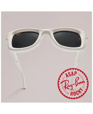 Ray-ban Wayfarer Puffer A$ap Rocky Square Sunglasses - White