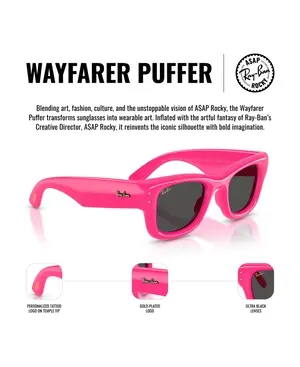 Ray-ban Wayfarer Puffer A$ap Rocky 47mm Sunglasses - Dark Grey
