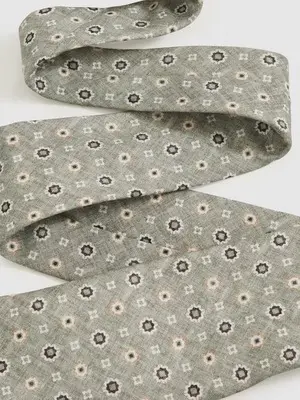REISS Cosimo Floral-medallion Silk Tie - Soft Sage
