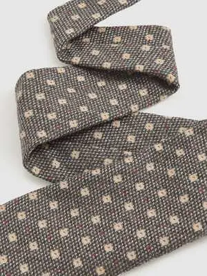 REISS Tullio Wool-silk Floral-medallion Tie