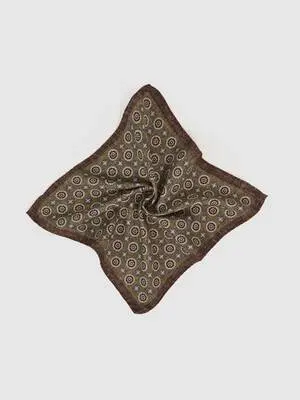 REISS Geronimo Silk Medallion Paisley Pocket Square