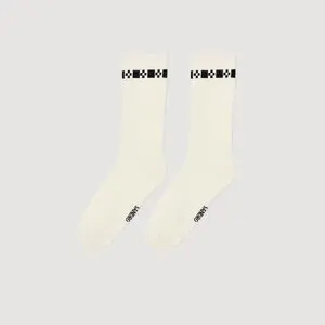 Sandro Square Cross Embroidered Socks - Off White