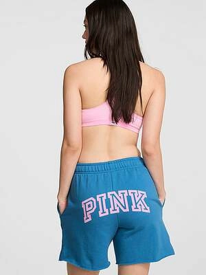 Pink Campus Fleece Shorts - Blue