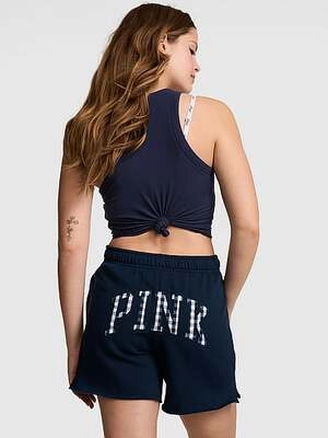 Pink Campus Fleece Shorts - Blue