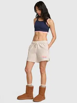 Pink Campus Fleece Shorts - Grey