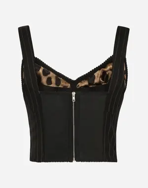 Dolce & Gabbana Pinstripe Wool Corset Top - Multicolor