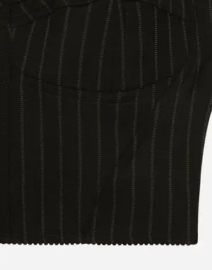 Dolce & Gabbana Pinstripe Wool Corset Top - Multicolor