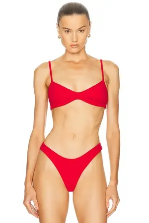 HAIGHT. Crepe Monica Bikini Top - Red