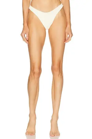HAIGHT. Ribbed Leila Bikini Bottom - White Clay