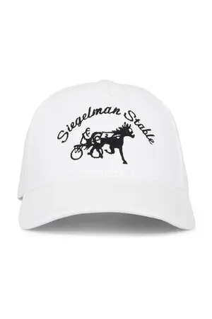 SIEGELMAN STABLE Denim Five Panel Cap - White