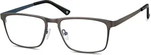 Zenni Rectangle Titanium Full Rim Eyeglasses Brown
