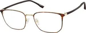 Zenni Rectangle Titanium Full Rim Eyeglasses - Tortoiseshell