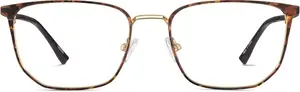 Zenni Rectangle Titanium Full Rim Eyeglasses - Tortoiseshell