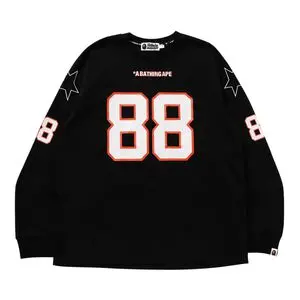 A BATHING APE Football Relaxed Fit Long-sleeve Tee - Black