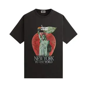 Kith Ny To The World Liberty Apple Vintage Tee - Black