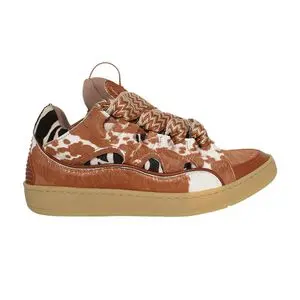 LANVIN Curb Pony Effect Sneakers - Brown