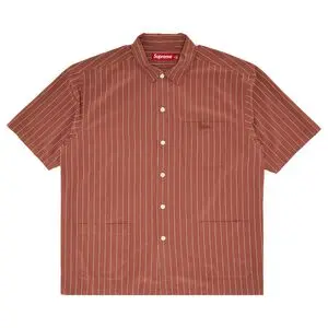 Supreme Stripe Short-sleeve Pajama Shirt - Brown