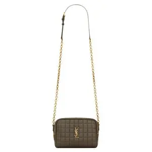 Saint Laurent Cassandre Matelassé Carré Mini Camera Bag - Grey