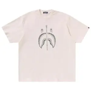 A BATHING APE Garment Dye Shark Relaxed Fit Tee - Cream
