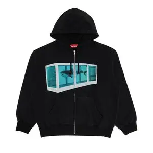 Supreme X Damien Hirst Zip Up Hoodie - Black | Editorialist
