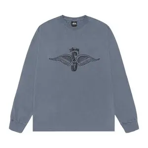StÜssy Skull Wings Long-sleeve Tee - Blue