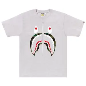 A BATHING APE 1st Camo Shark Tee - Grey