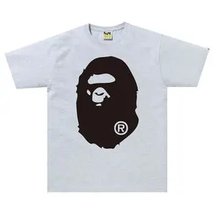 A BATHING APE Bicolor Big Ape Head Tee Grey