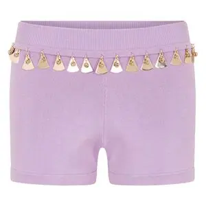 Rabanne Tassel Trim Knitted Shorts - Purple