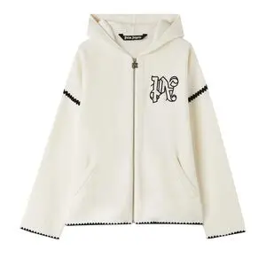 Palm Angels Monogram Knit Zip-up Hoodie