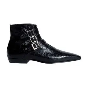 Saint Laurent Stan Crocodile-embossed Boots