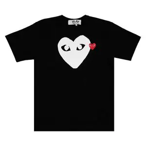 Play Comme Des Garcon Short-sleeve T-shirt With Heart Appliqu - Black
