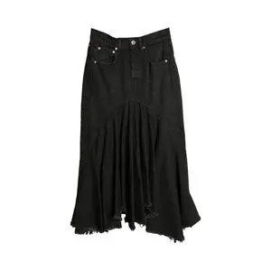 Vetements Denim Midi Skirt - Black
