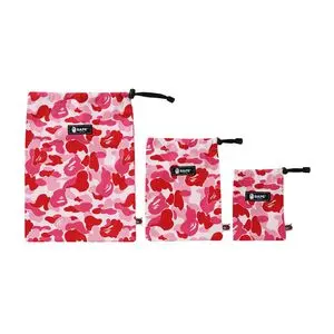 A BATHING APE Abc Pouch 3 Piece Set - Pink