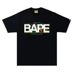 A BATHING APE 1st Camo Logo Tee - Black