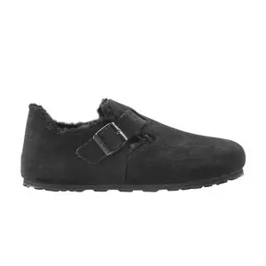 BIRKENSTOCK London Shearling Suede Leather Clogs