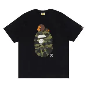 A BATHING APE 1st Camo Milo On Big Ape Head Tee - Black