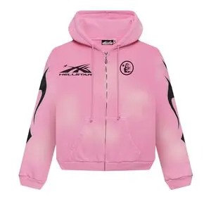 HELLSTAR Sports Flame Zip-up Hoodie - Pink