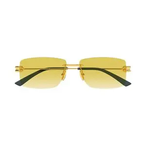 Bottega Veneta Rectangular Sunglasses - Gold