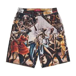 Supreme X Ernie Barnes Baggy Denim Short - Multicolor