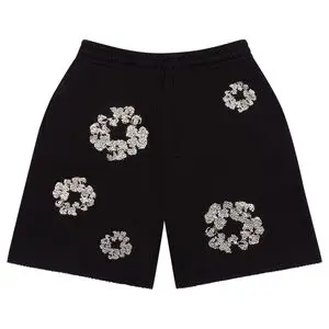 DENIM TEARS Cashmere Swarovski Cotton Wreath Shorts - Black