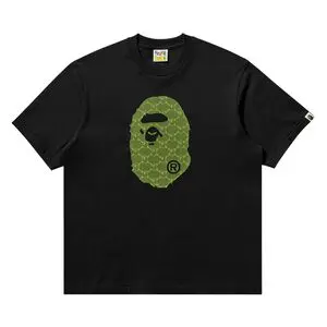 A BATHING APE College Monogram Relaxed Fit Tee - Black