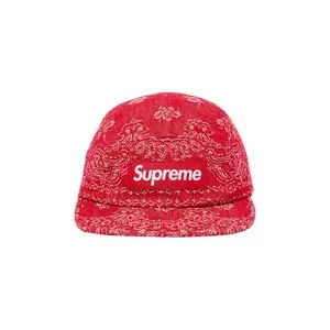 Supreme Bandana Jacquard Denim Camp Cap - Red