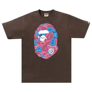 A BATHING APE Liquid Camo Big Ape Head Tee Brown